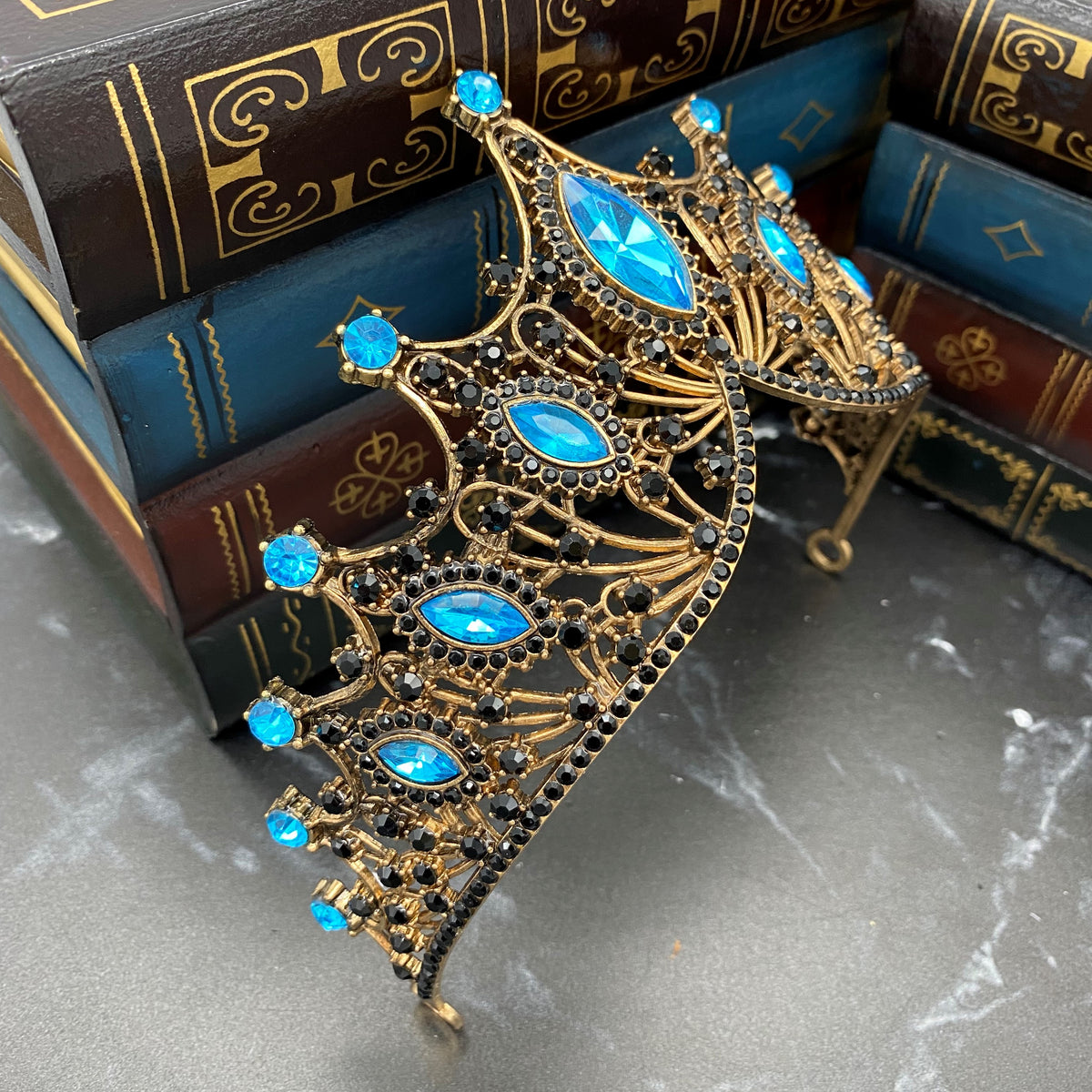 Regina's Tiara in Light Blue & Antique Gold – Auburn & Main